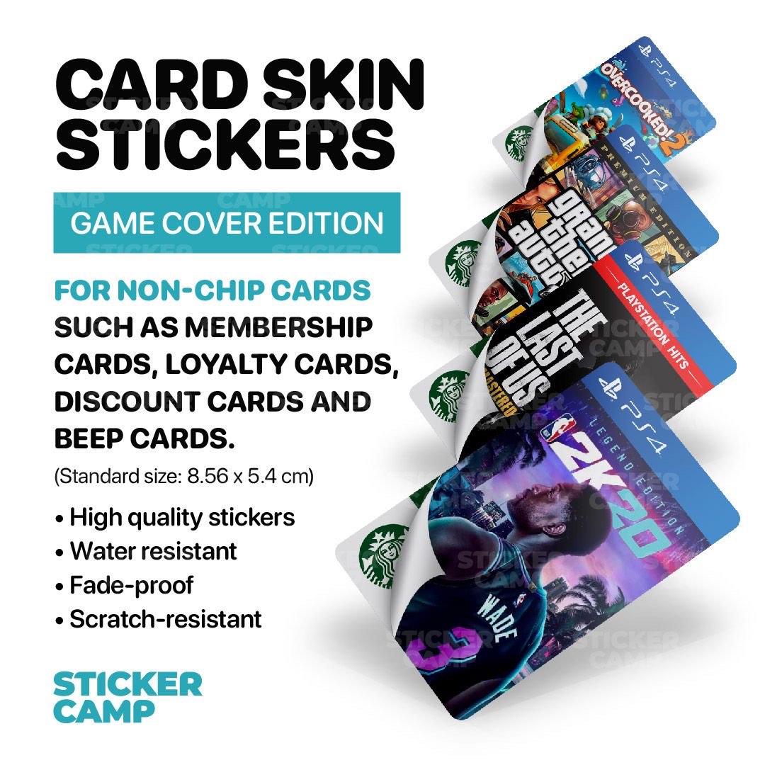 PS4 Game Cover Card Skin Stickers (For membership cards, loyalty cards ...