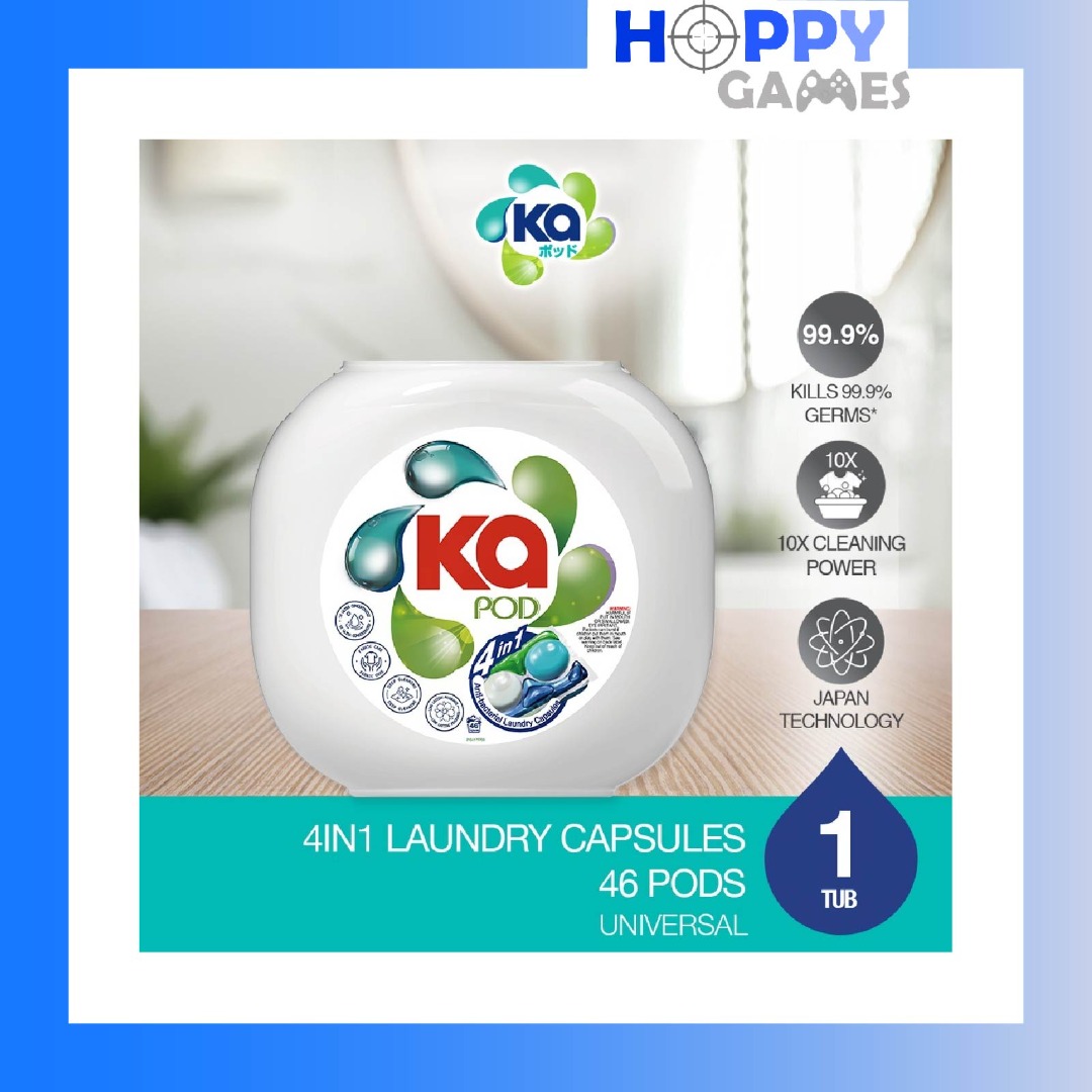 READY STOCK! *46 PODS PER TUB* Ka 4-in-1 Laundry Capsules Capsule Pod Pods Detergent Anti ...