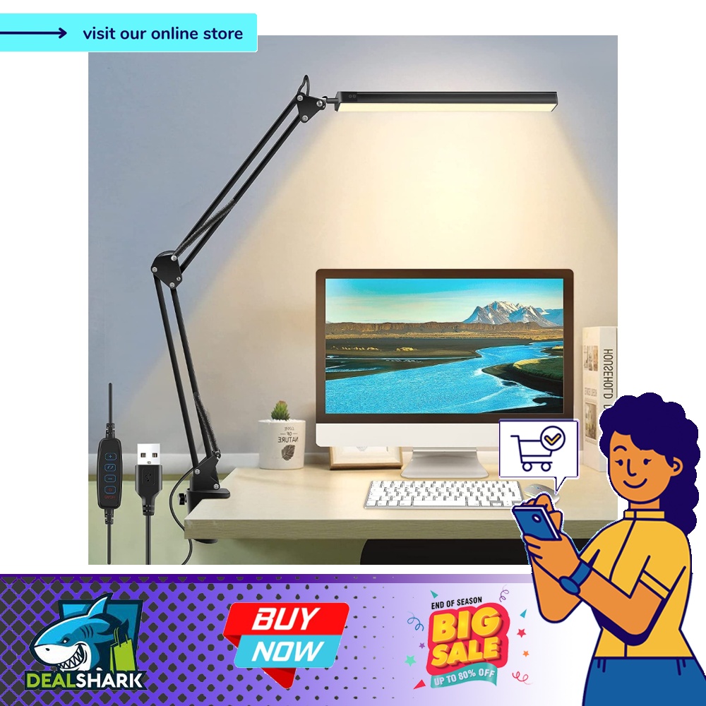 (readystock) LED Desk Lamp,Tobeape Adjustable Clamp Light, Eye-Caring ...