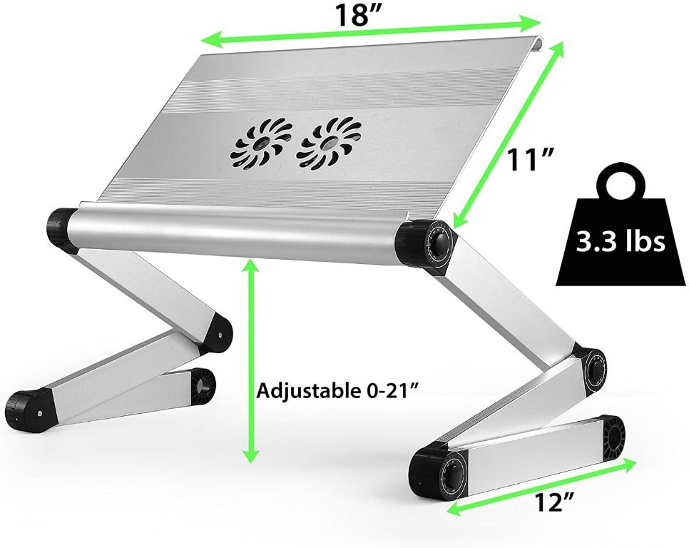(readystock) WorkEZ Executive Adjustable Laptop Stand with 2 Fans 3 USB ...