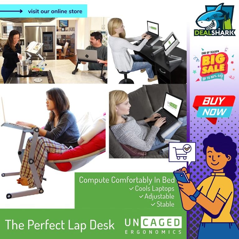 (readystock) WorkEZ Executive Adjustable Laptop Stand with 2 Fans 3 USB ...