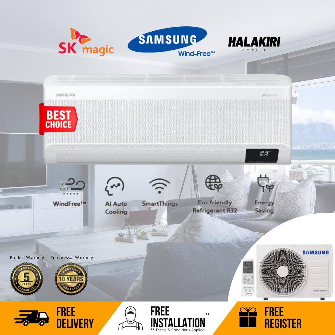 Samsung Inverter Aircond Windfree, TV & Home Appliances, Air ...