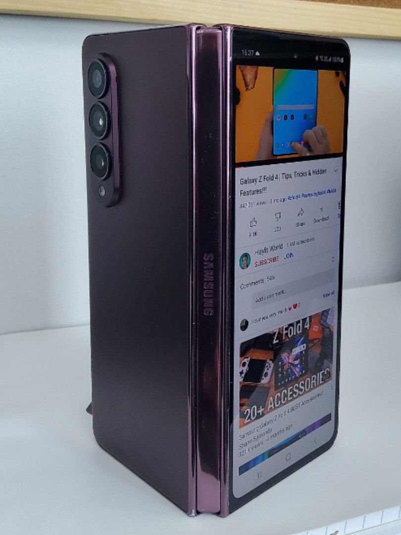 Samsung Z Fold 4 (512gb) - Burgundy, Mobile Phones & Gadgets, Mobile ...
