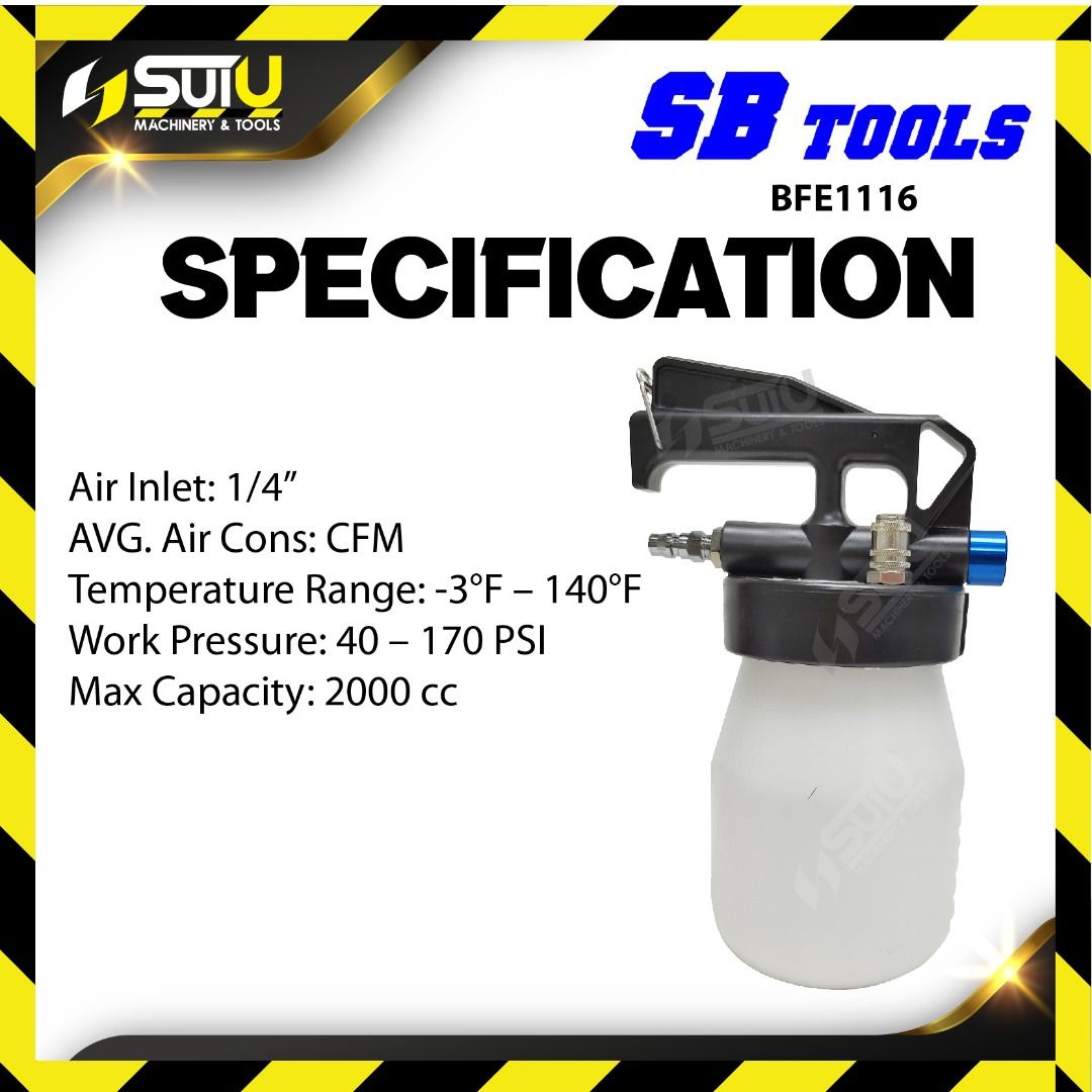 SB TOOLS BFE1116 Pneumatic Brake Oil Extractor & Bleeder Kit, Furniture & Home Living, Home ...