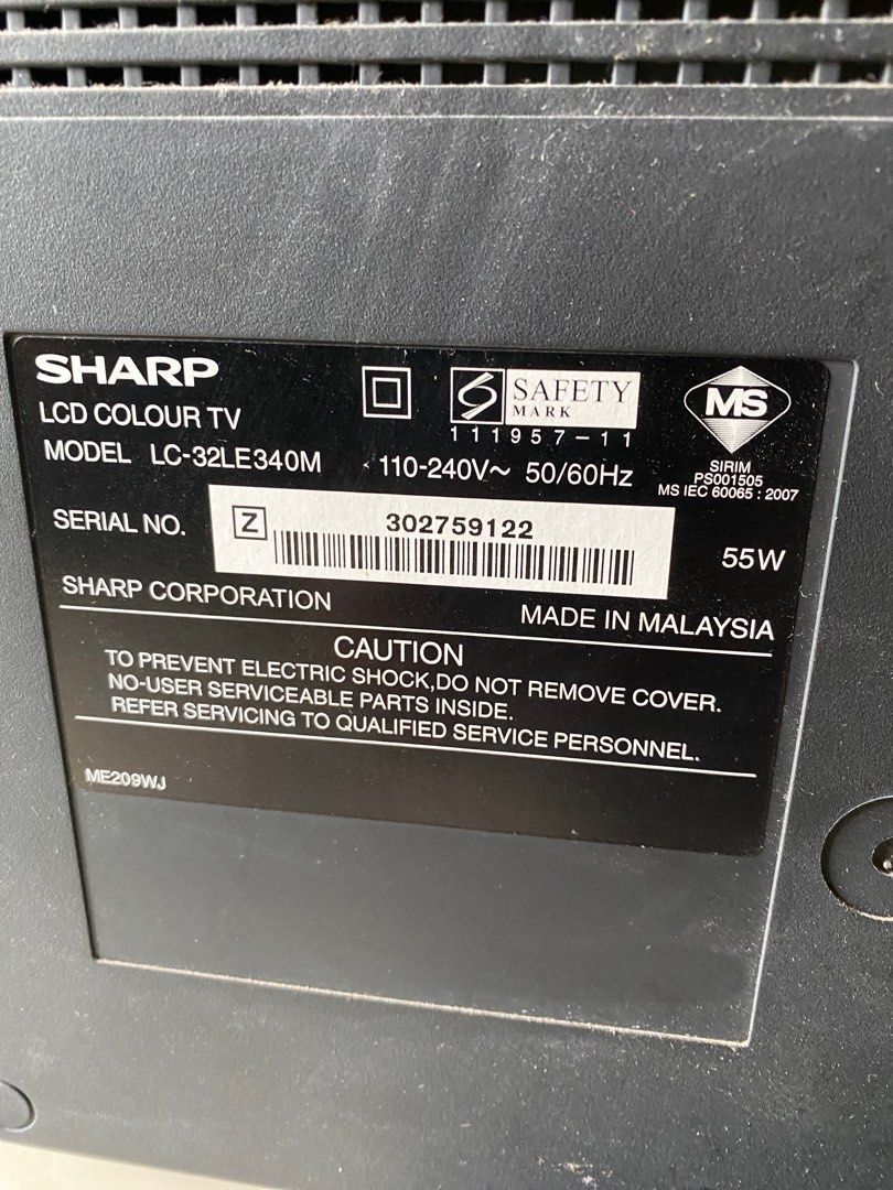 Sharp Aquos LED TV 32 inch, TV & Home Appliances, TV & Entertainment ...