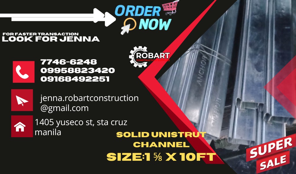 solid unistrut channel 1-5/8'' x 10ft, Commercial & Industrial ...