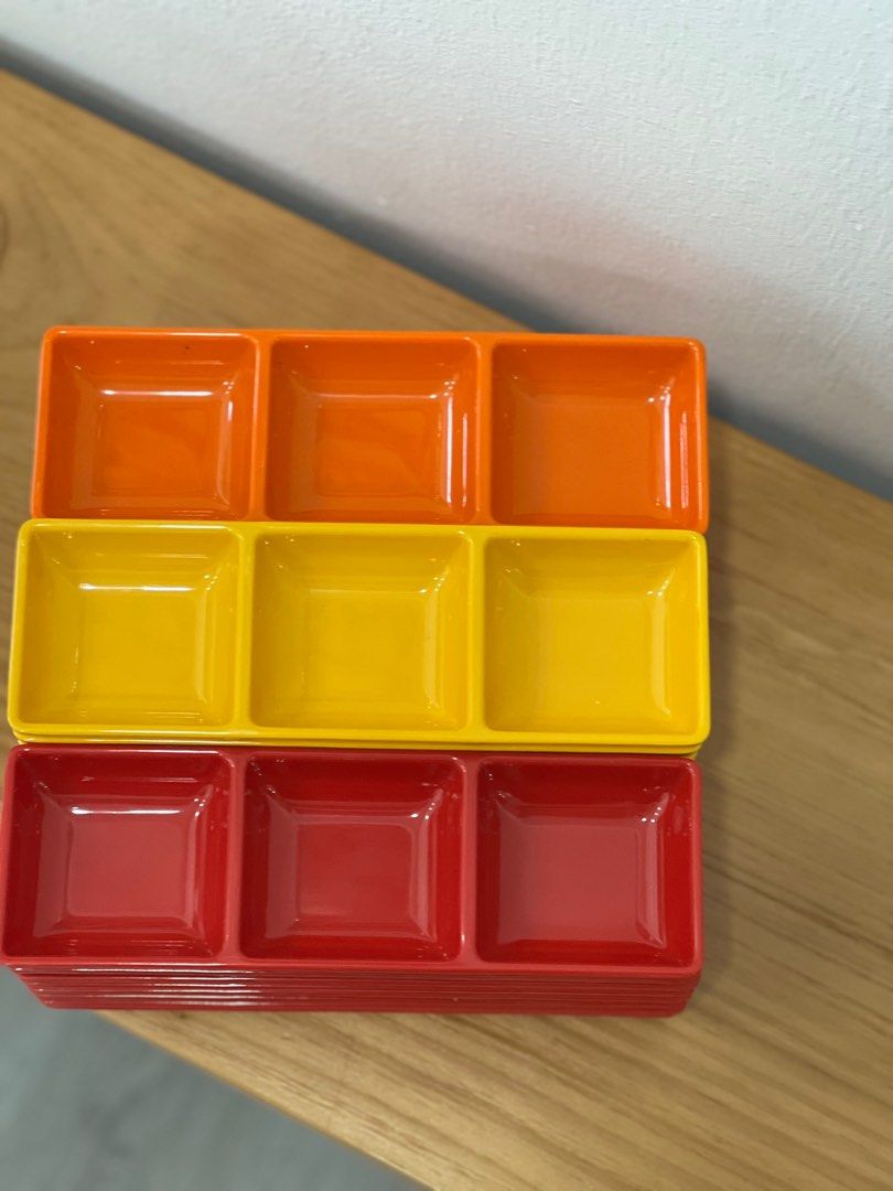 3-Compartment Condiment Plates, Furniture & Home Living, Kitchenware ...