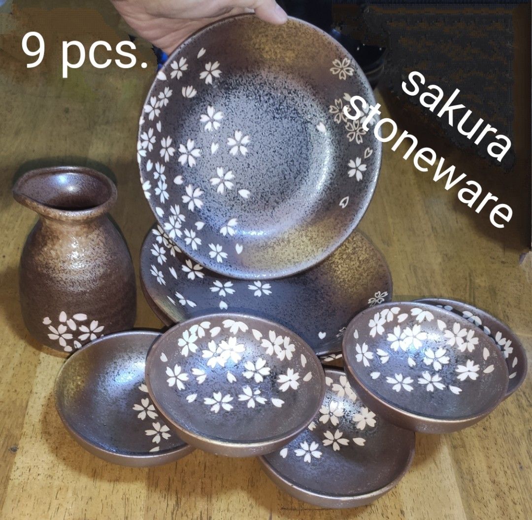 STONEWARE SAKURA SET Sakura Plates, Furniture & Home Living ...