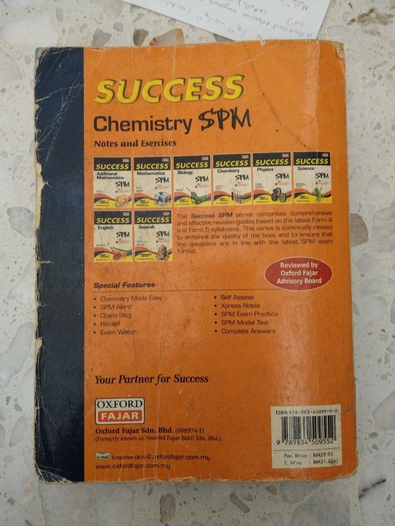 SUCCESS CHEMISTRY SPM, Hobbies & Toys, Books & Magazines, Assessment ...