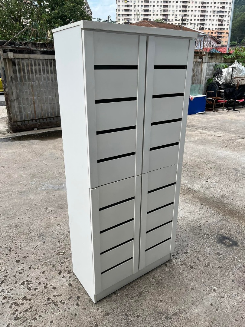 Tall Rak Cabinet Kasut Shoes Rack Cabinet 4 Door, Furniture & Home ...