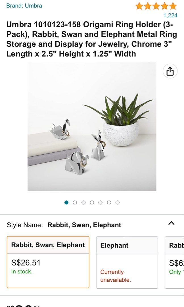 Umbra Origami Ring Holder, Women's Fashion, Jewelry & Organisers ...