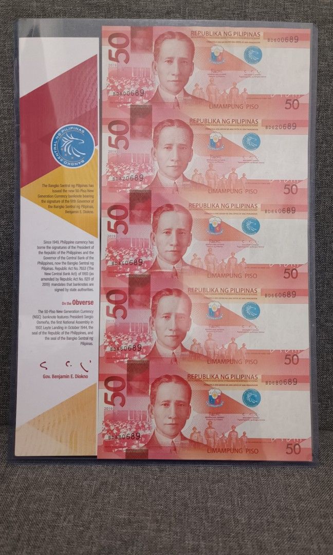 Uncut 50-Piso New Generation Currency banknote., Hobbies & Toys ...