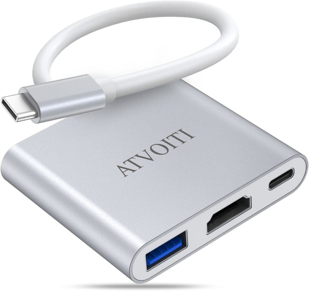 USB C to HDMI Adapter 4K, 3 in 1 Multiport USB C to HDMI, USB3.0 and ...
