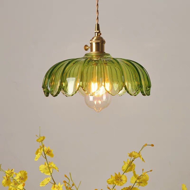 Vintage green ceiling pendent light, Furniture & Home Living, Lighting ...