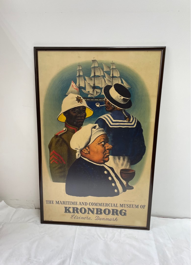 Vintage poster KRONBORG DANISH MARITIME MUSEUM 1948 Elsinore Dennark, Furniture & Home Living ...
