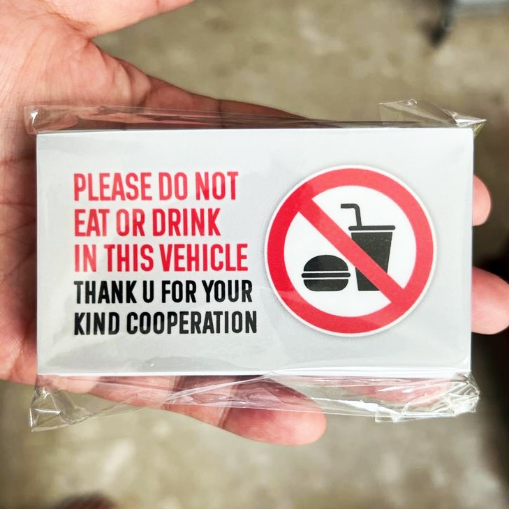 Waterproof Advisory Stickers : PLEASE DO NOT EAT OR DRINK IN THIS ...