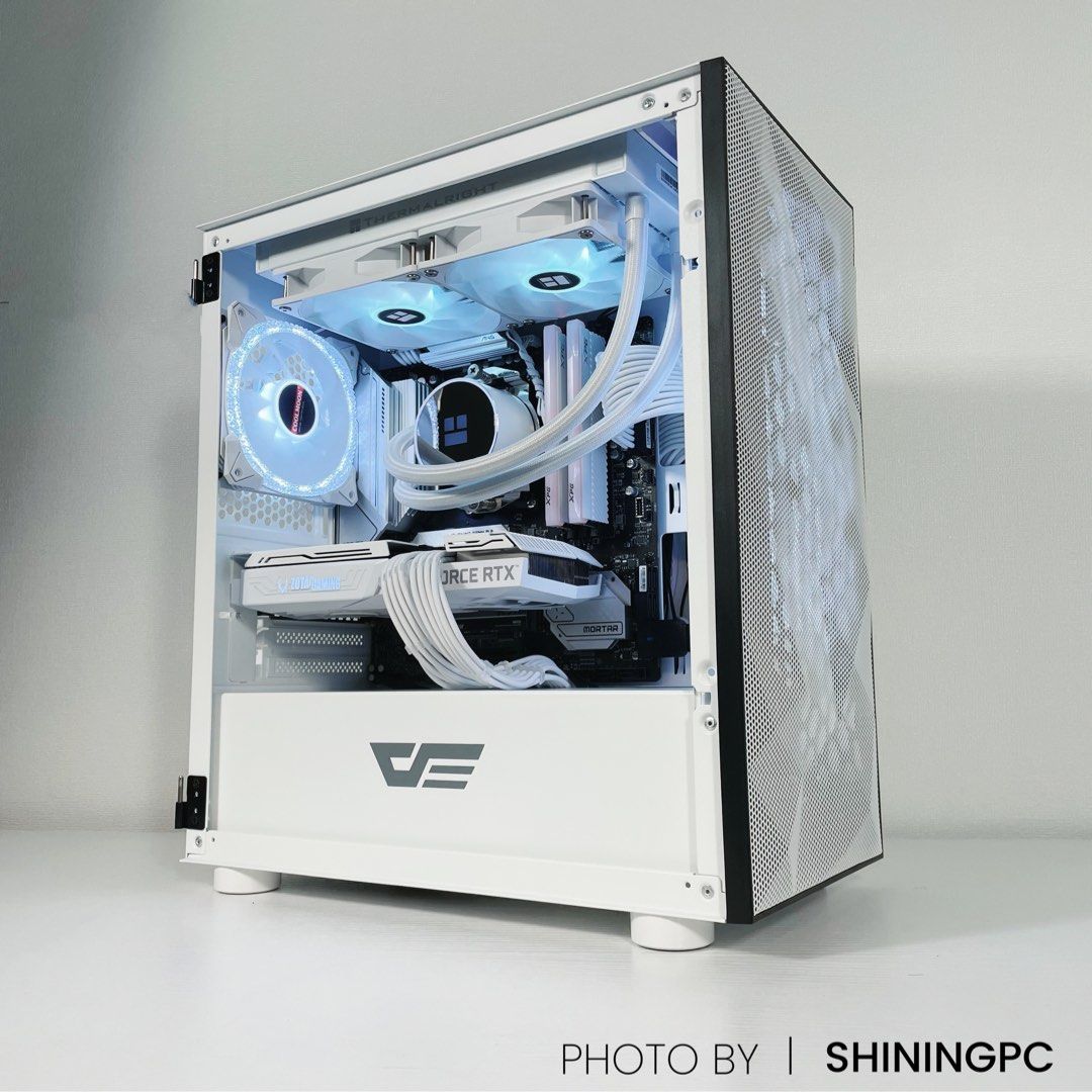 White Theme Gaming Desktop Ryzen 5 5600 with RTX 3060 Gaming pc ...