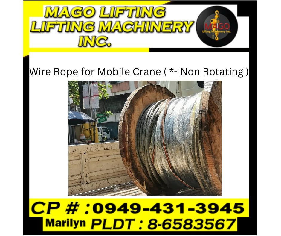 WIRE ROPE FOR MOBILE CRANE, Commercial & Industrial, Construction Tools ...