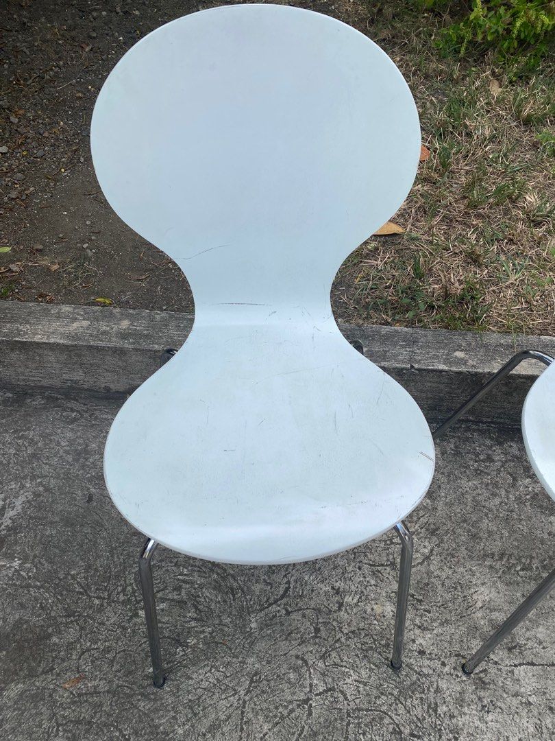 wooden/steel chairs on Carousell