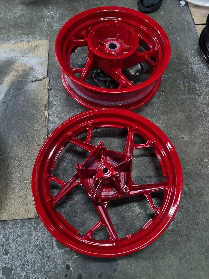 XMAX Candy Red Rims, Motorcycles, Motorcycle Accessories on Carousell