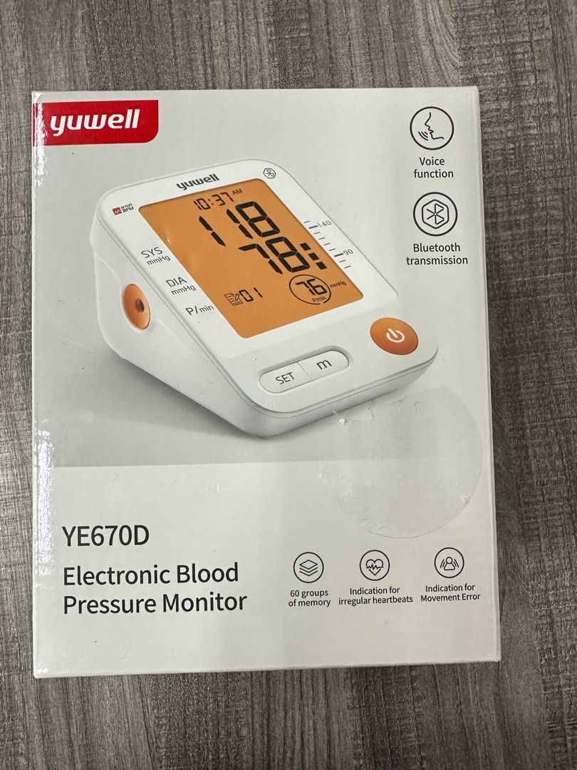 Yuwell Blood pressure monitor, Health & Nutrition, Health Monitors ...
