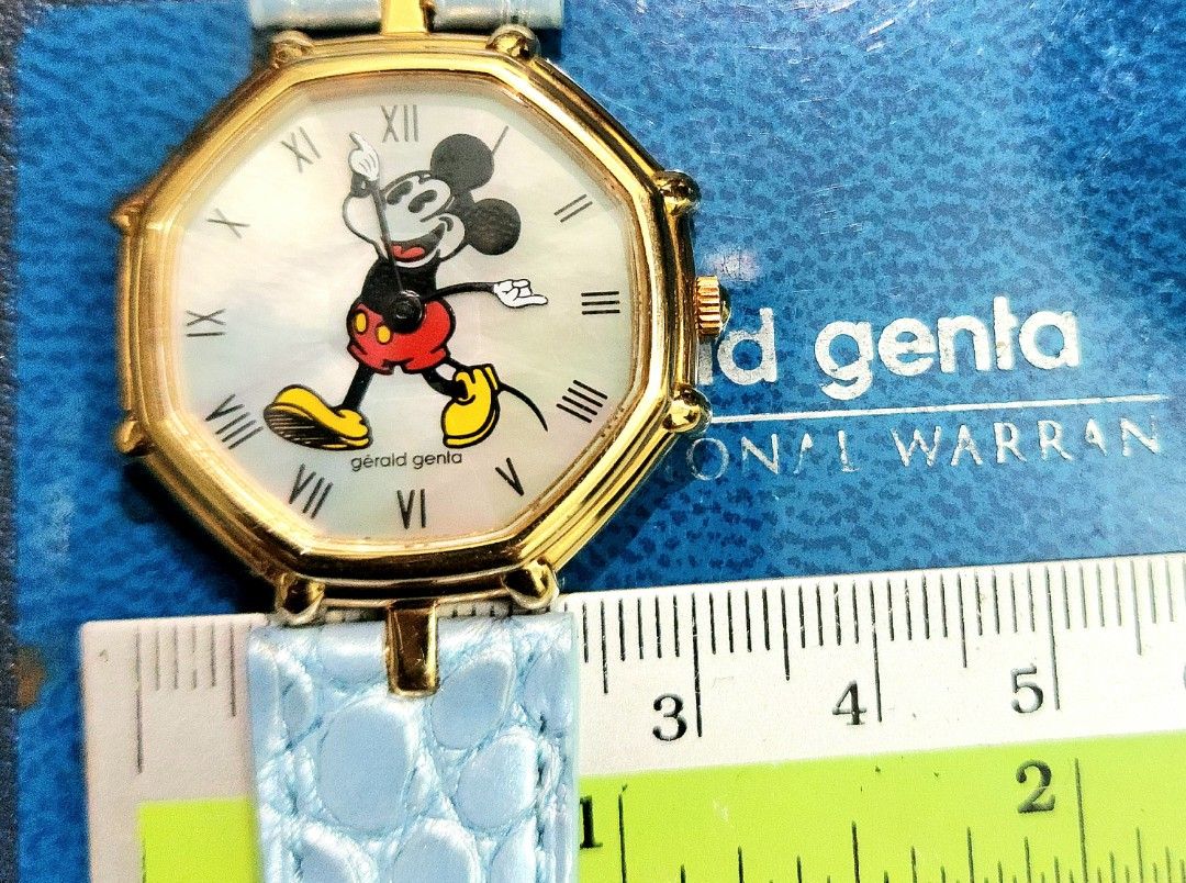 18k Gold gerald Genta Disney Mickey Mouse MOP, Luxury, Watches on Carousell
