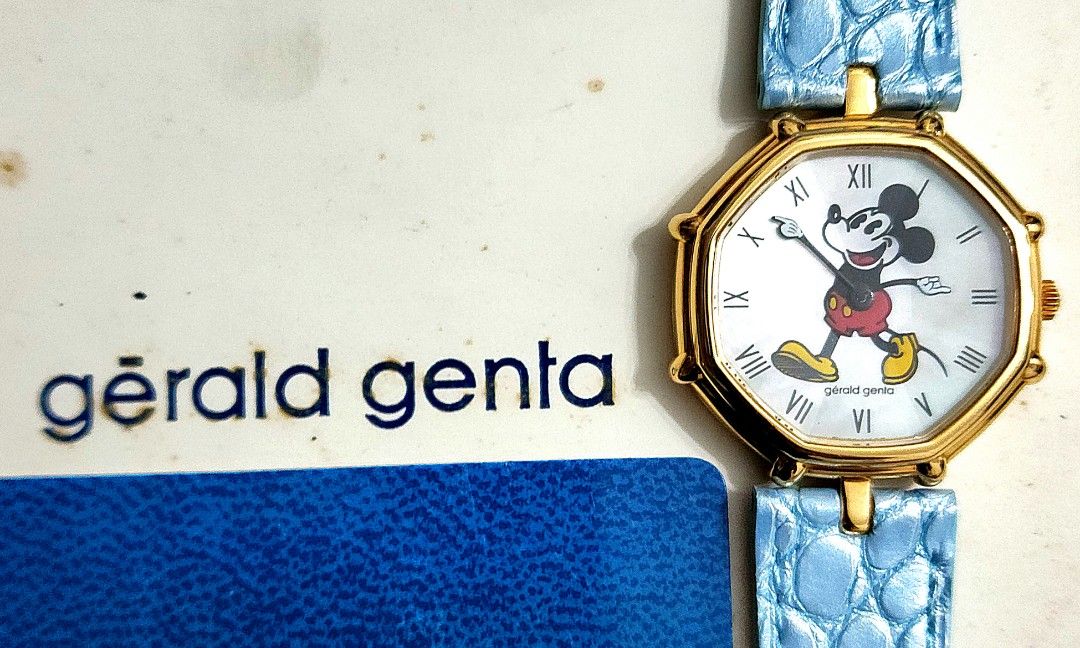 18k Gold gerald Genta Disney Mickey Mouse MOP, Luxury, Watches on Carousell
