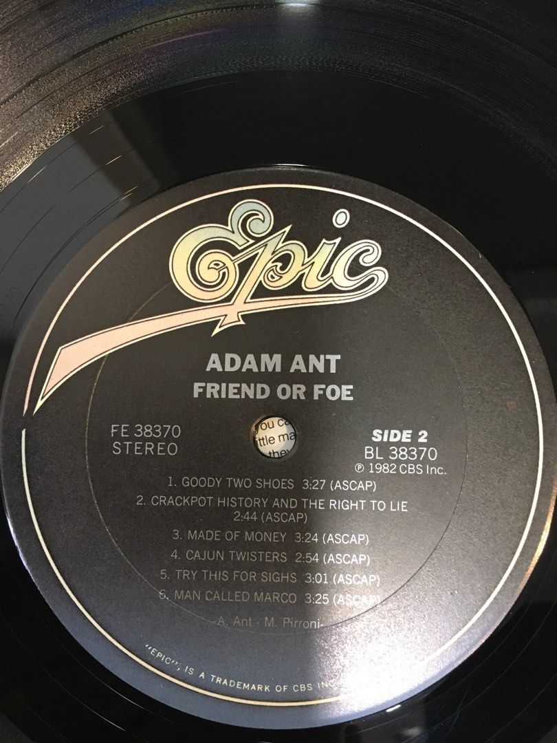Adam Ant - Friend Or Foe lp, Hobbies & Toys, Music & Media, Vinyls on ...