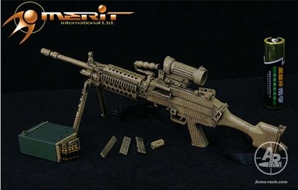 Arms Rack 1/6 MK 48 Light Machine Gun (LMG) in Sand Camo, Hobbies ...