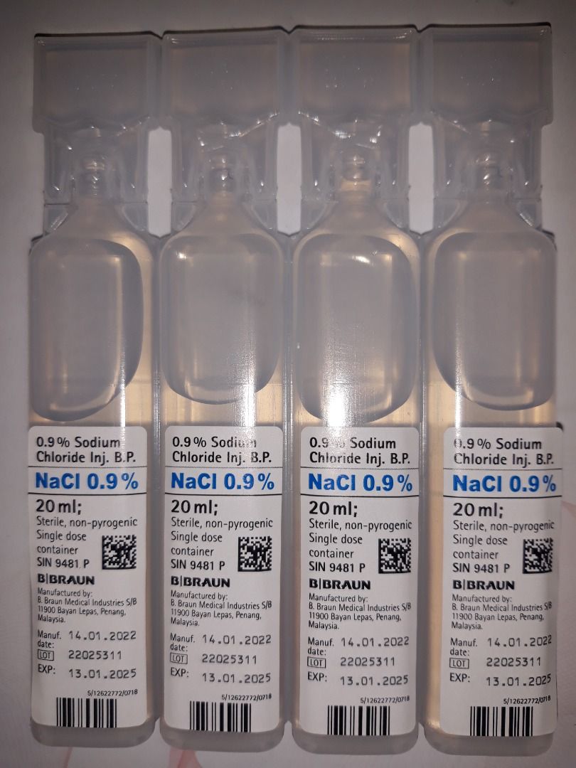 B Braun NaCI 0.9% Sodium Chloride, Health & Nutrition, Medical Supplies ...