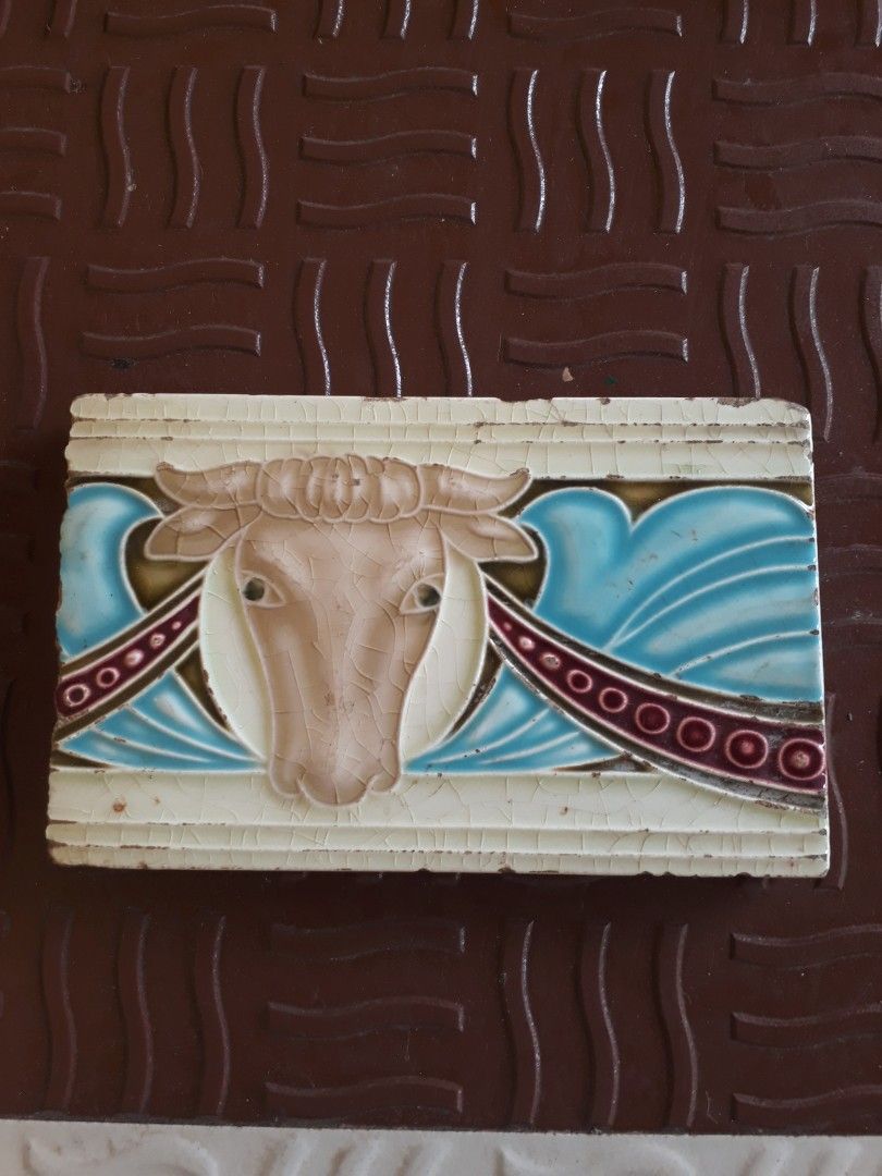Border Tile - Peranakan Bull / Cow Face - vintage collectible Japan ...