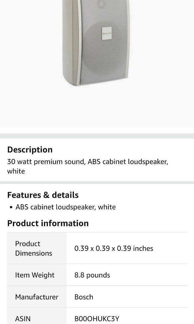 BOSCH SPEAKERS LB2 UC30 L1, Audio, Soundbars, Speakers & Amplifiers on Carousell