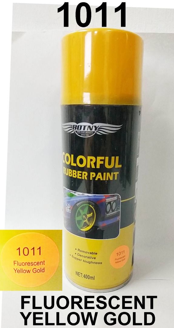 BOTNY RUBBER SPRAY PAINT NO. 1011 FLUORESCENT YELLOW GOLD ( 400ML PER ...