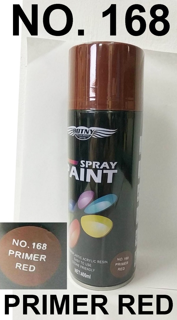 BOTNY SPRAY PAINT NO. 168 PRIMER RED ( 400 ML PER CAN ) PRO CAR BEAUTY ...