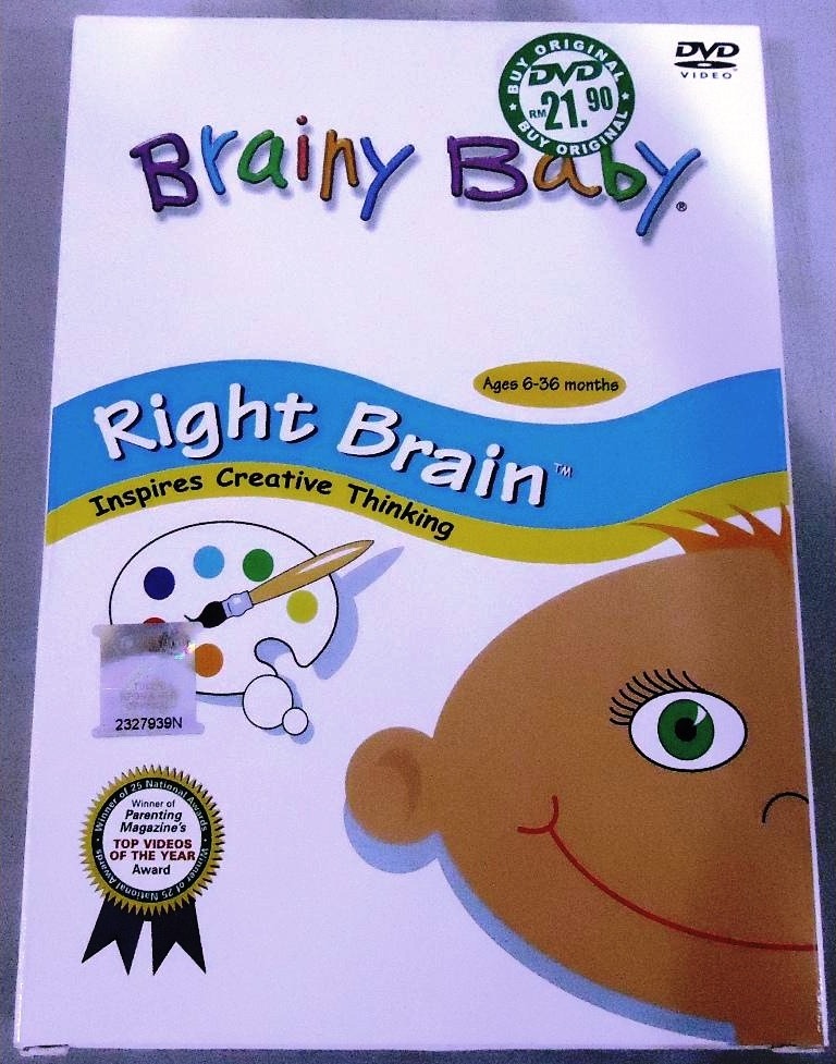 Brainy Baby Right Brain Inspires Creative Thinking DVD Infant Development Program Ages 6-36 ...