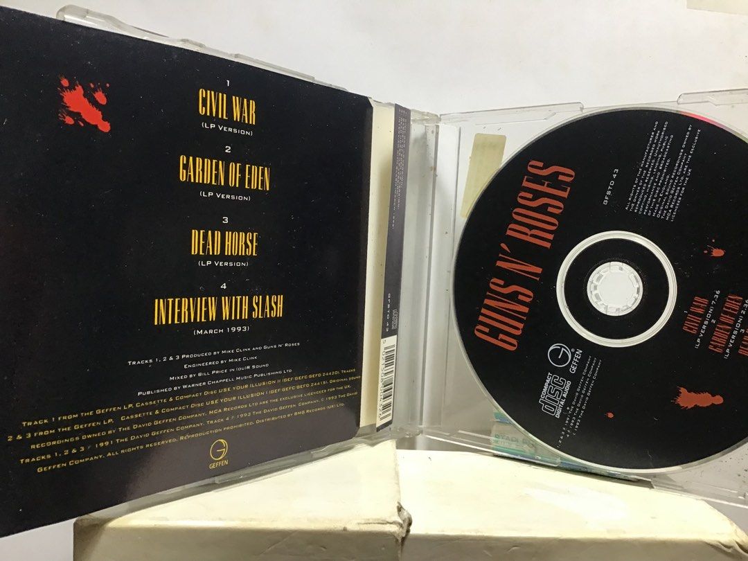 CD Guns n Roses - Civil War OOP LIMITED EDITION SINGLE Anubis 90s Hard Rock, Hobbies & Toys ...