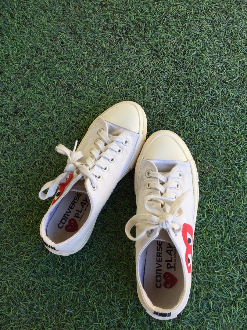 Converse Cdg white low cut, Women's Fashion, Footwear, Sneakers on ...