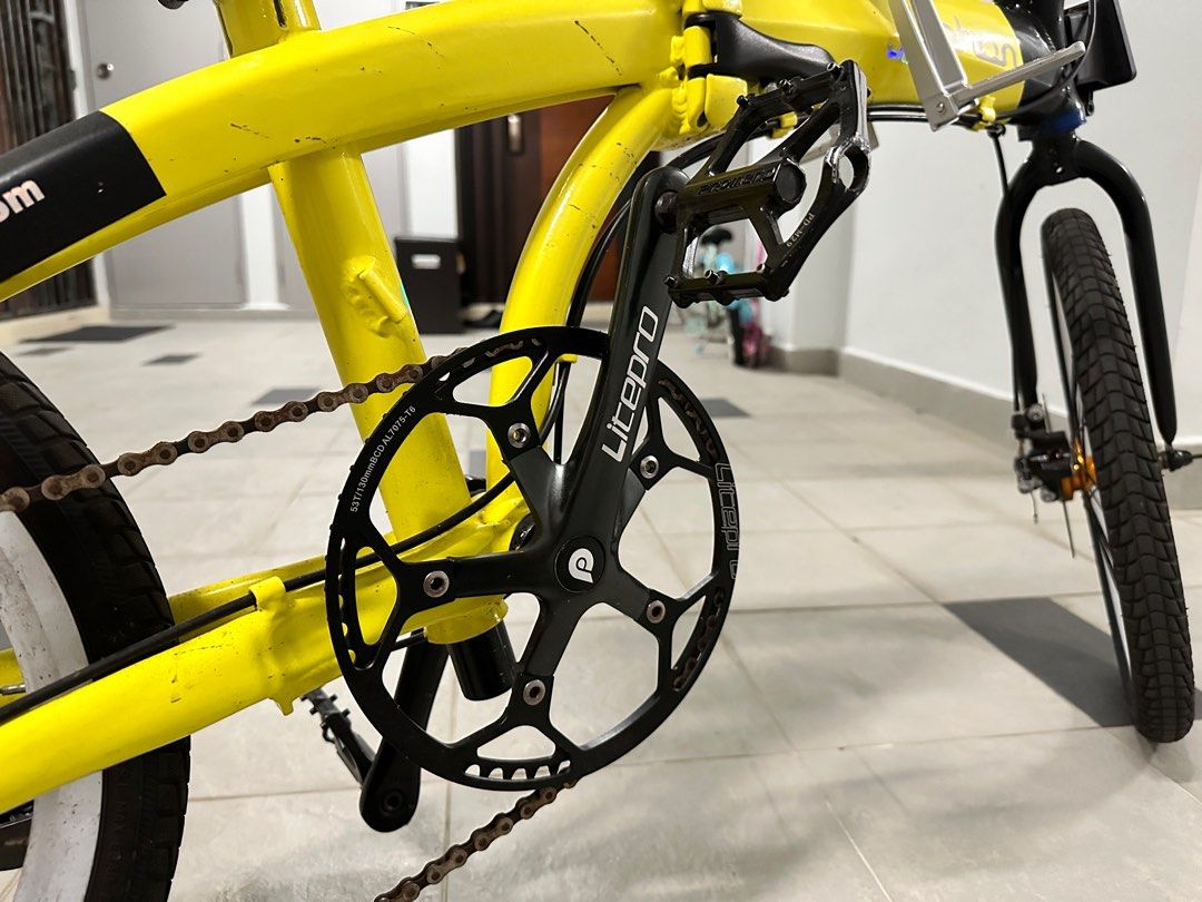 Custom modded foldable bicycle (with fnhon sticker), Sports Equipment ...