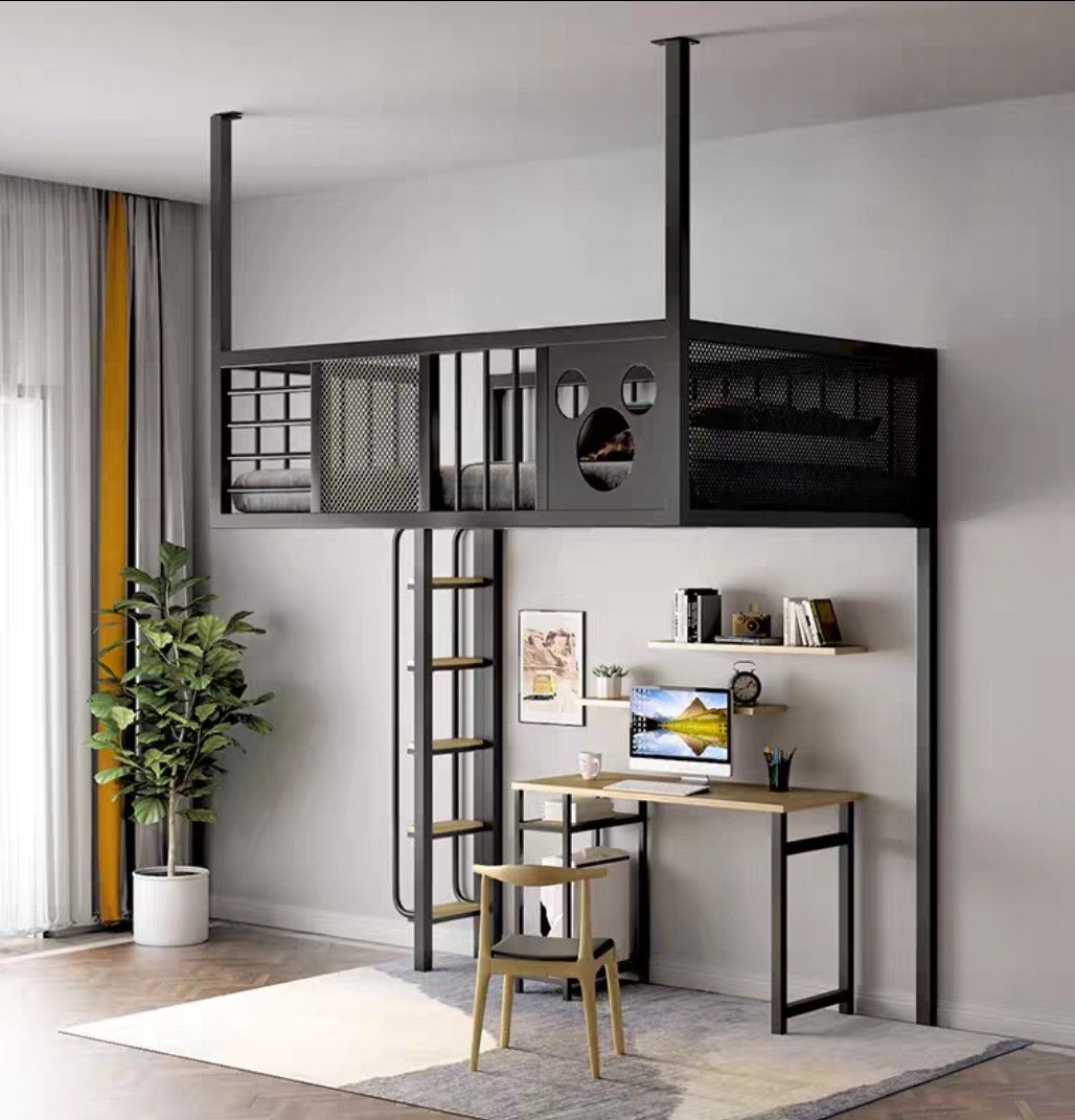 Customize ceiling loft bed single/super single/queen/king loft bed ...