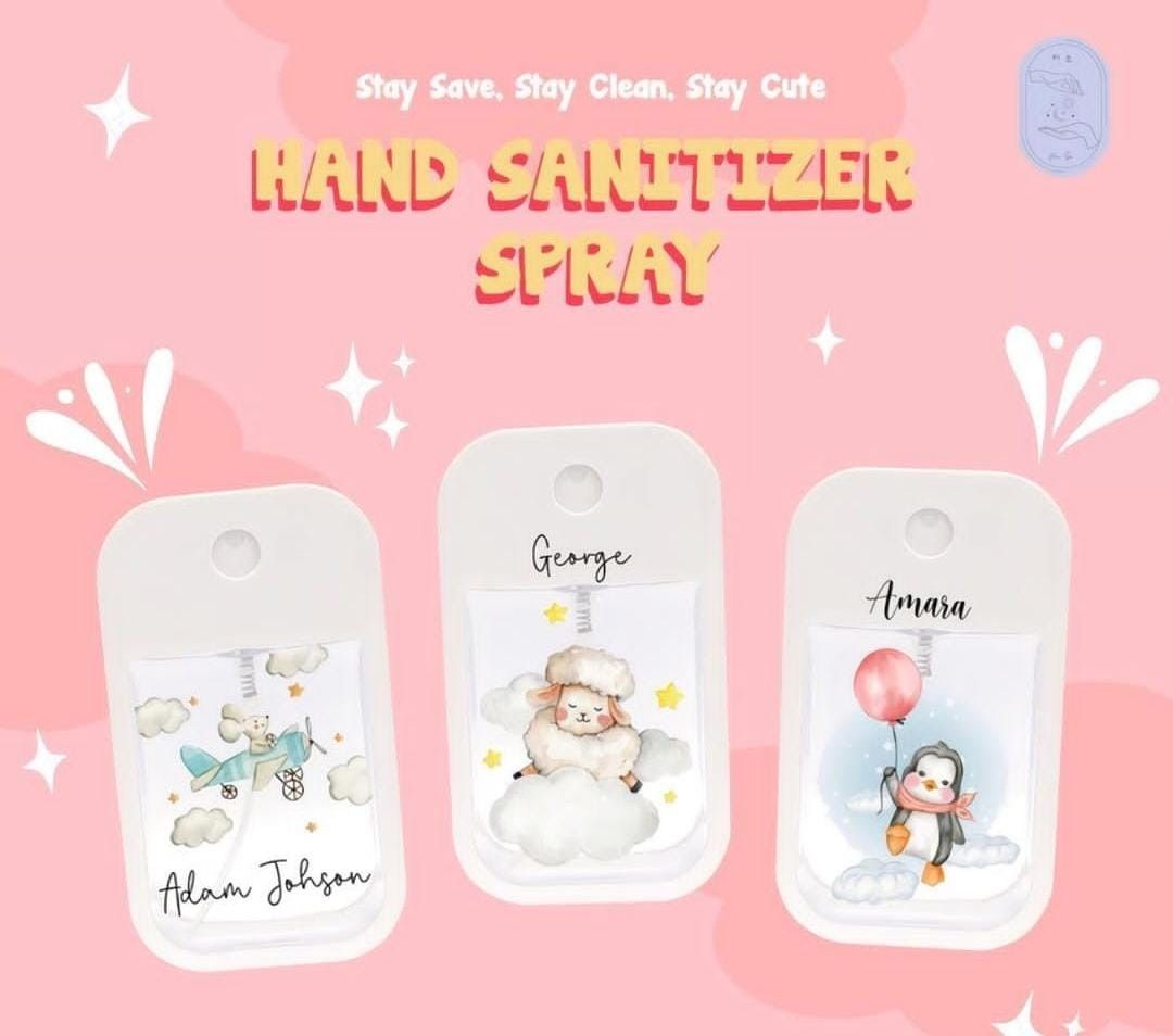 CUSTOMIZED HAND SANITIZER POCKET SPRAY FREE ADD NAME, LOGO OR CHARACTER ...