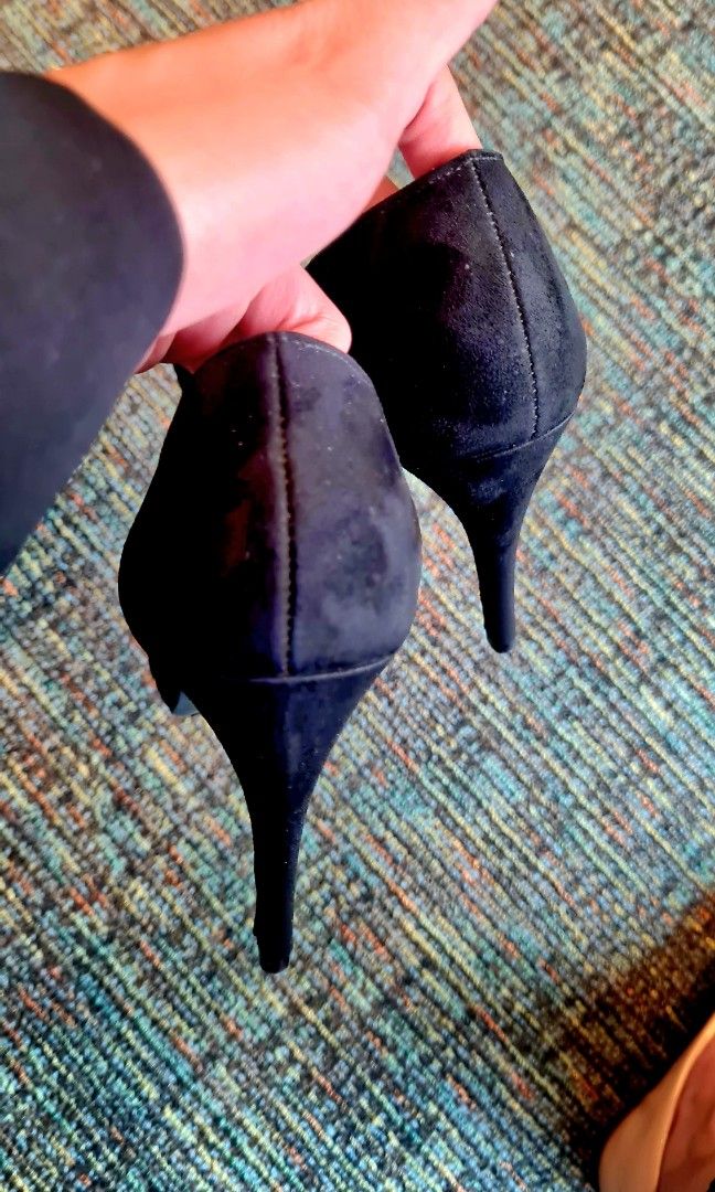 Deflex Comfort Black Felt Heels, Women's Fashion, Footwear, Heels on ...