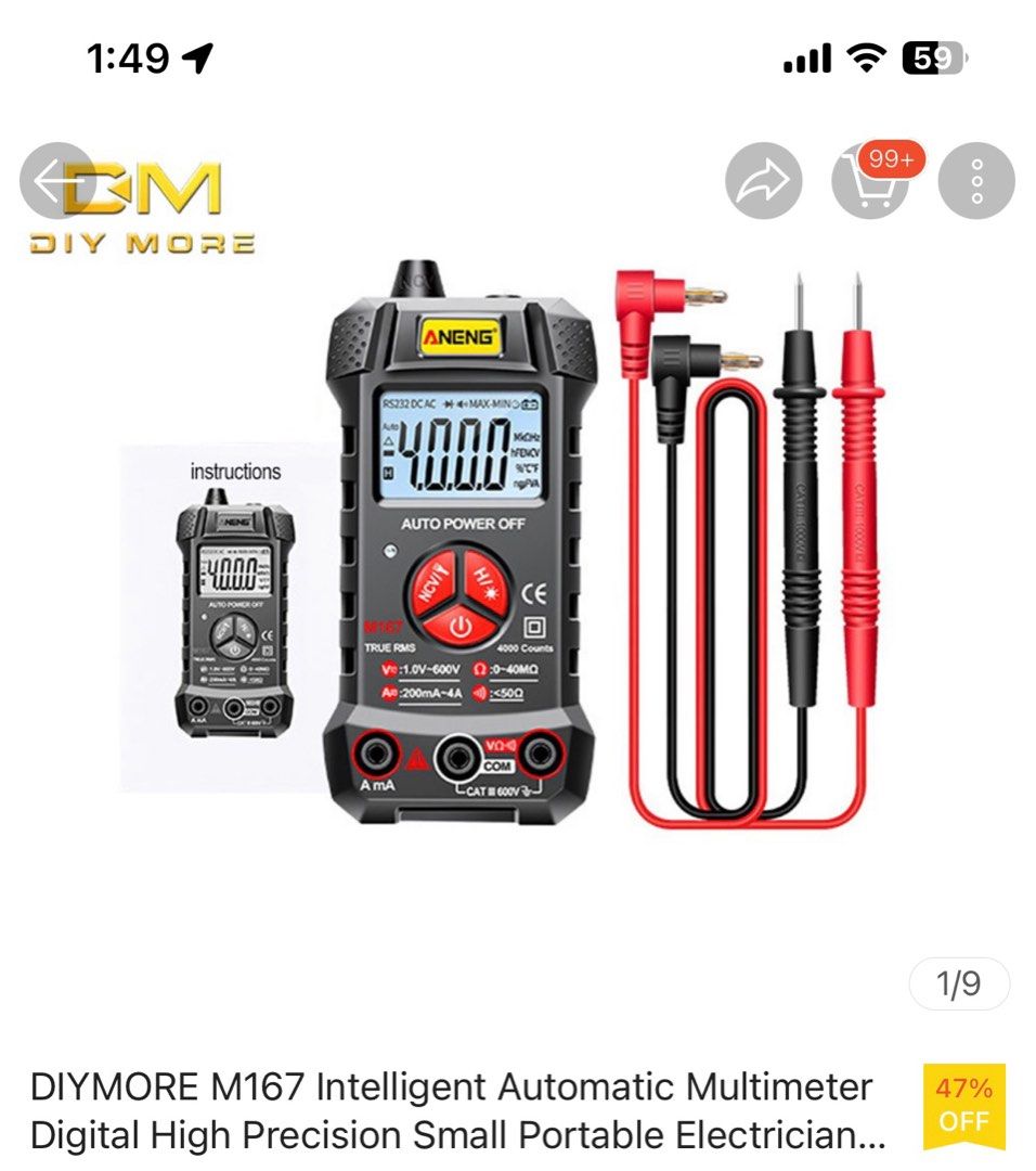 Digital multimeter Auto, Furniture & Home Living, Home Improvement ...