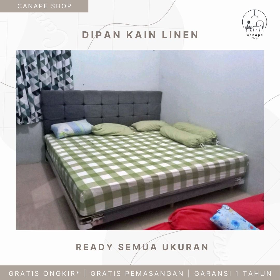 Divan Dipan Ranjang Tempat Tidur Minimalis Kain Linen Canvas #35 ...