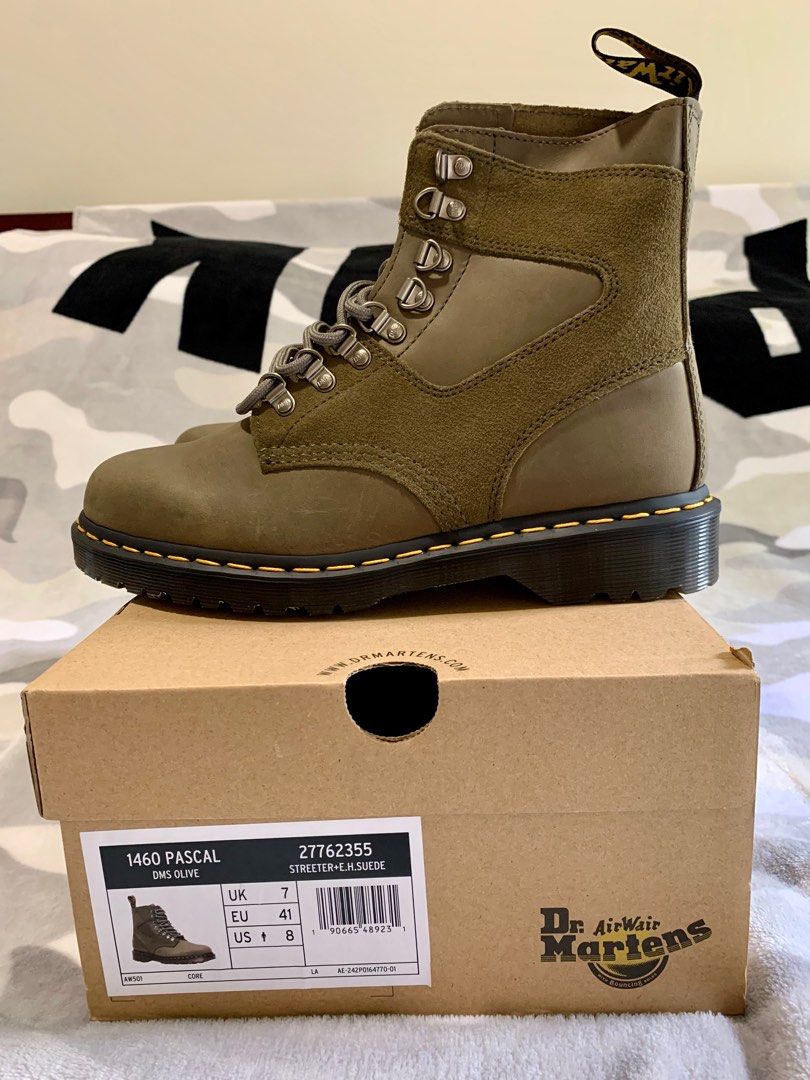 Dr. Martens 1460 Pascal (DMS Olive), Men's Fashion, Footwear, Boots on Carousell