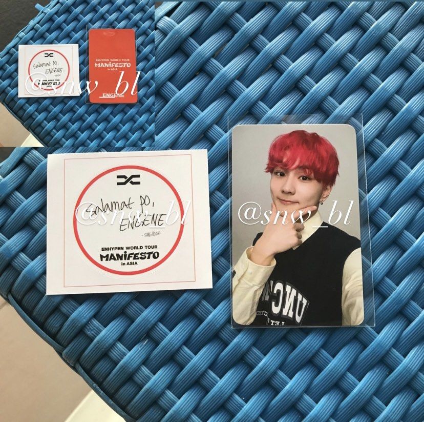 Engene Zone Jungwon Photocard w Sunghoon Sticker on Carousell
