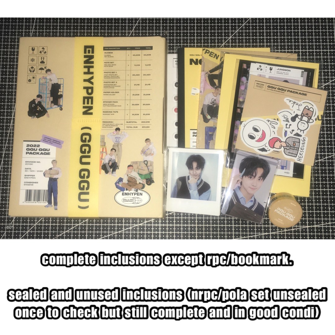 Enhypen Ggu Ggu Package 2022 Set | Photobook DVD Photocards Album POB ...