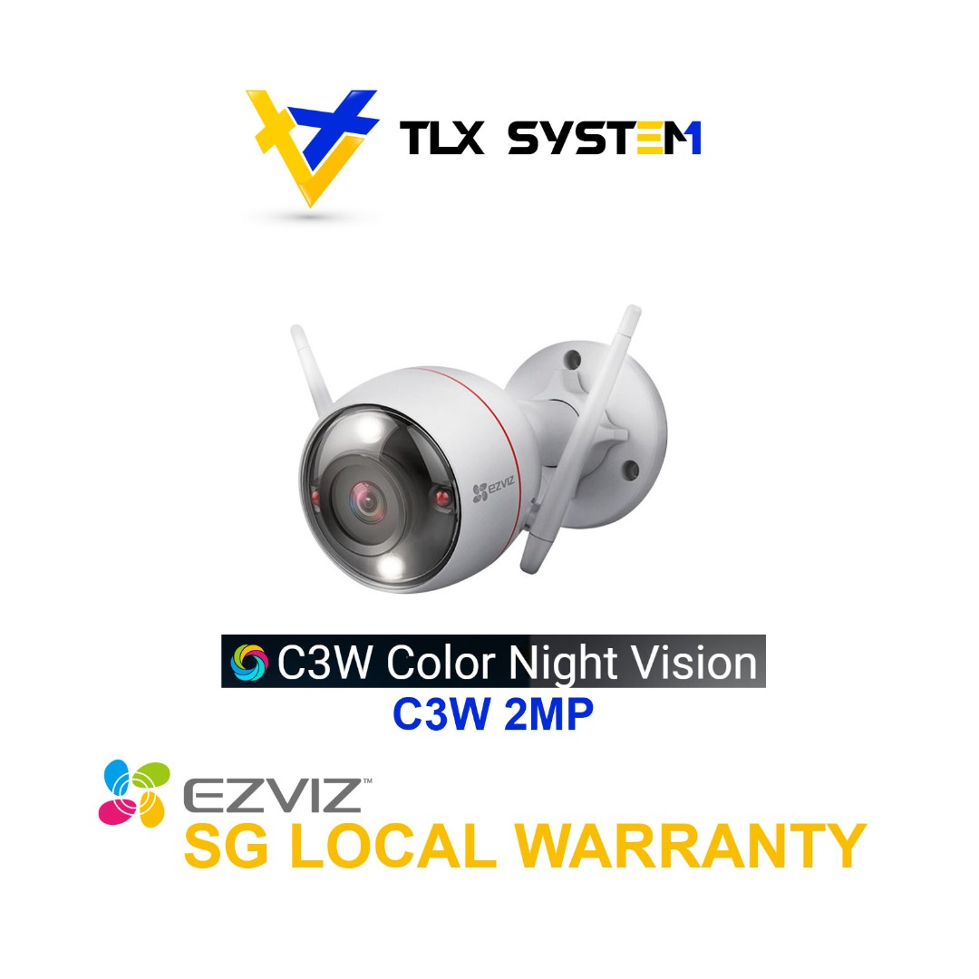 EZVIZ C3W 2MP Outdoor IR Color Night Vision Bullet Wi-Fi 2.4Ghz Smart ...