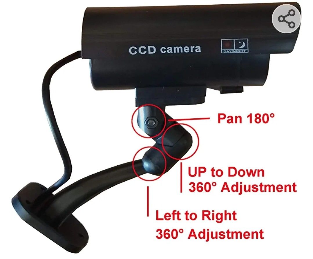 Fake Camera, Dummy Camera CCTV Surveillance System with Realistic Red ...