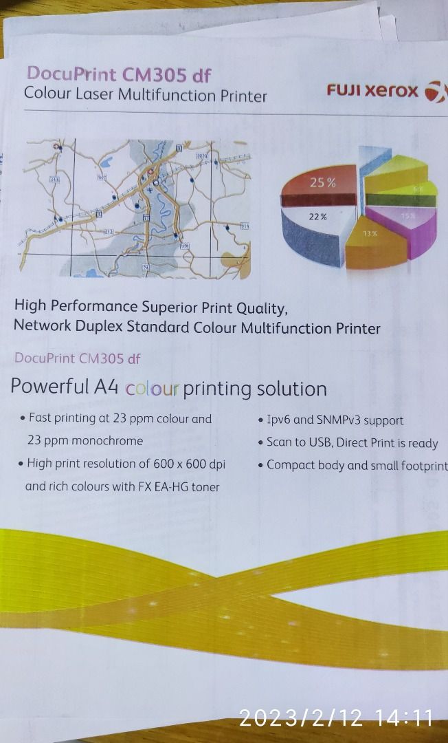 fuji xerox color laser all in one duplex printer cm305df double sided ...