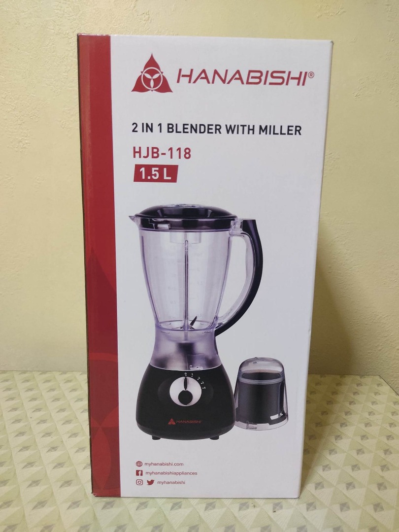 Hanabishi 2in1 Blender with Miller - 1.5 L on Carousell